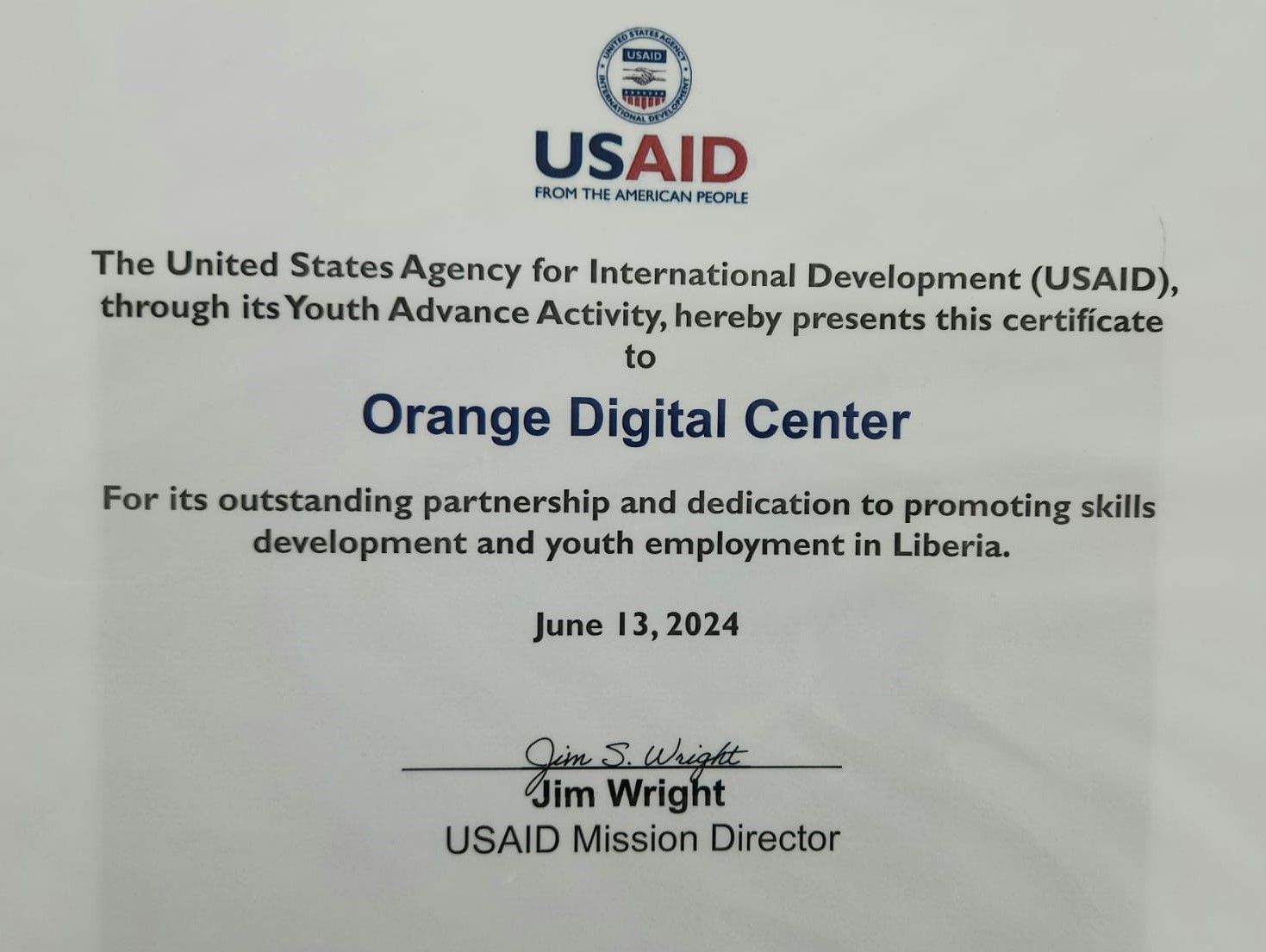 ODC Liberia gets recognization from United States Agency for ...